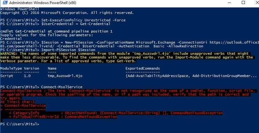 Connect Msolservice is Not Recognized? Here’s the Fix