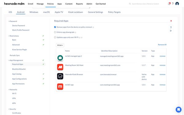 Setting up a Managed Android Meeting Room Display with Hexnode MDM